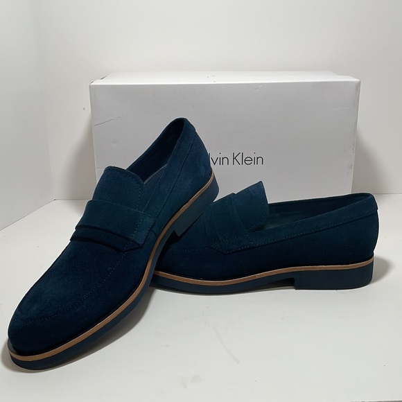 Calvin Klein Blue Suede Shoes Mens
